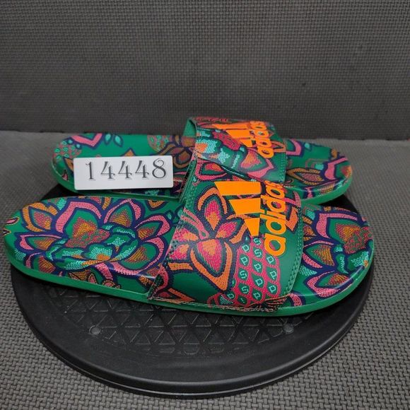 adidas | Shoes | Adidasadilette Comfort Sandals Mens Sz 9 Green Orange ...